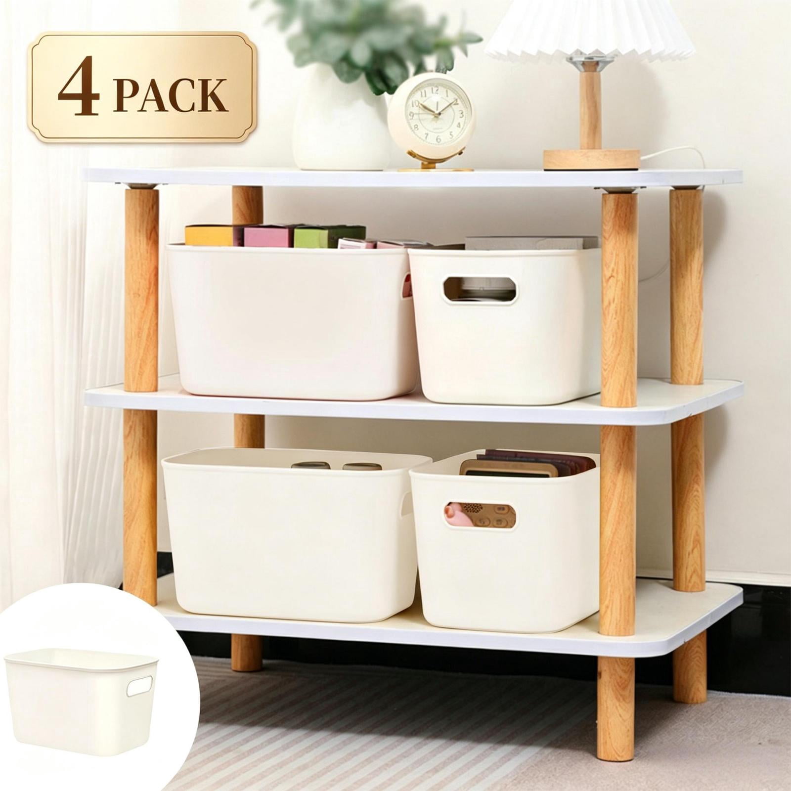 4‑Pack Storage Bins, 10×6.3×5.9 Inch Multi‑Purpose Organizer Baskets ...