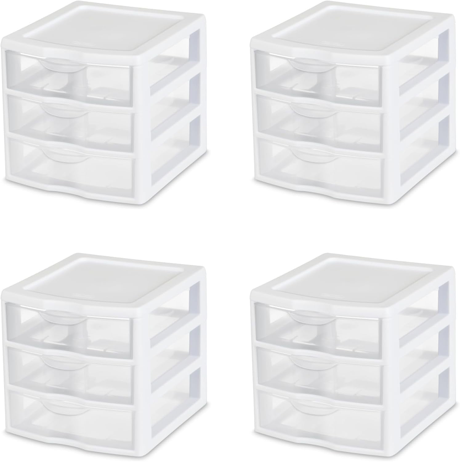 4-Pack Storage Organizer System for Home, Office or Dorm, 3-Drawer ...