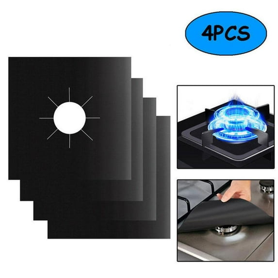 4 Pack Stove Burner Covers Double Thickness Reusable Non-Stick Heat ...