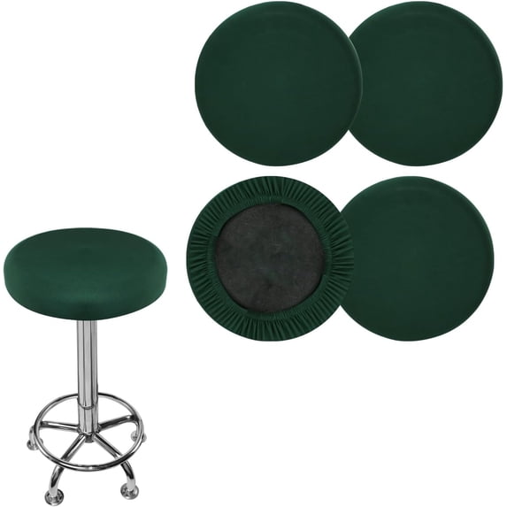 4 Pack Stretch Round Bar Stool Seat Covers, Elastic Washable Dustproof ...
