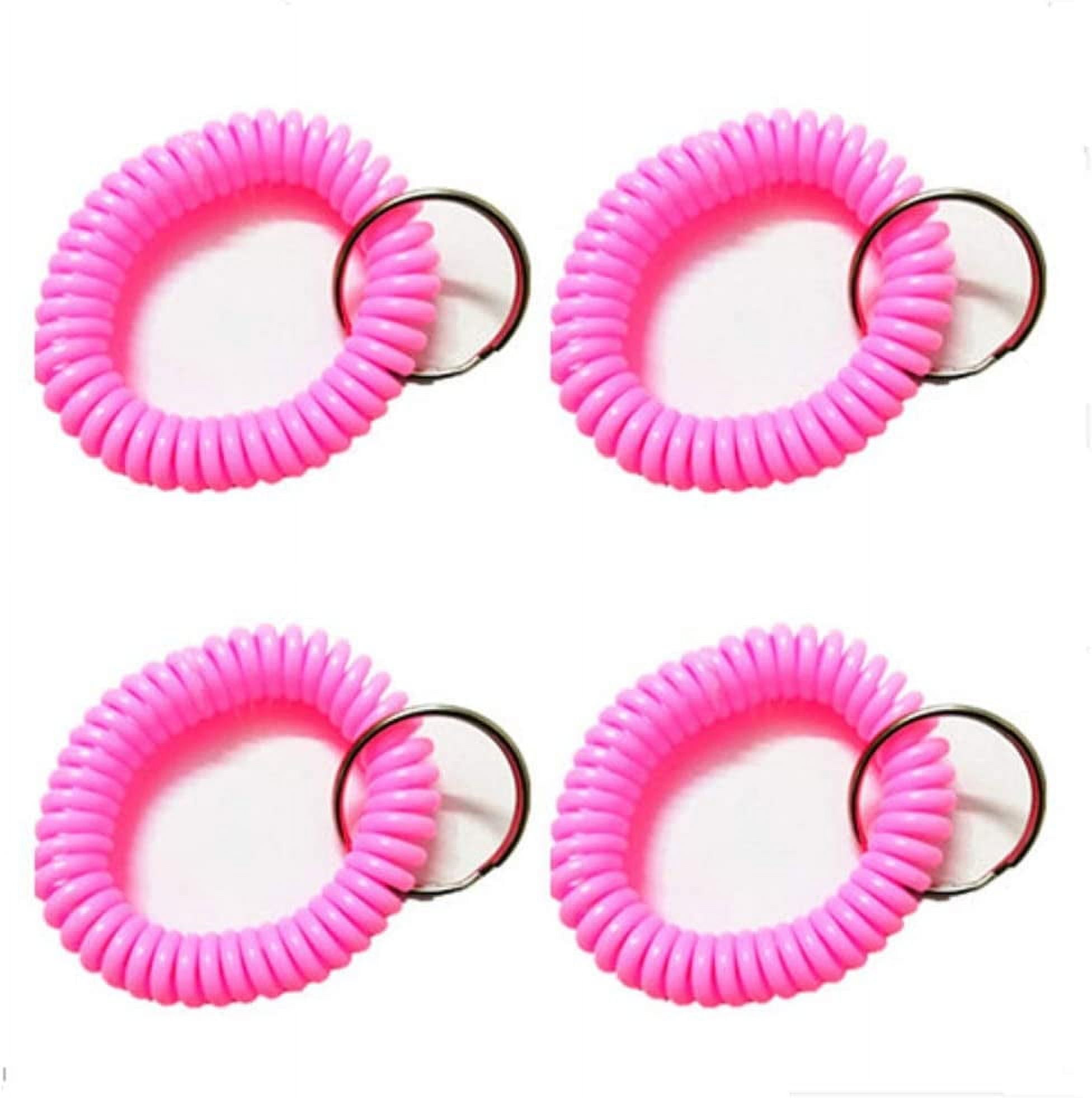 4-Pack Stretchable Plastic Bracelet Wrist Coil Wrist Band Key Ring ...