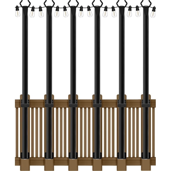 String Light Poles,Metal Poles with Fork for Outdoor String Lights ...