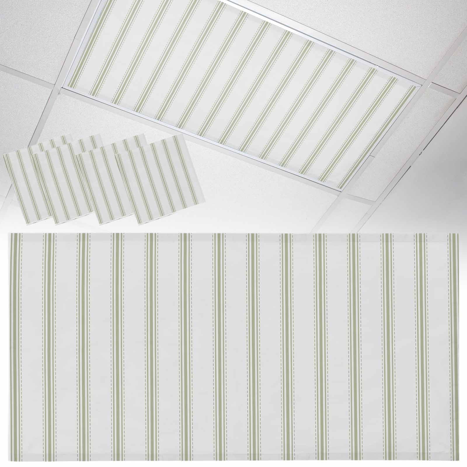 4 Pack Stripes Fluorescent Light Covers for Ceiling Lights Modern Art ...