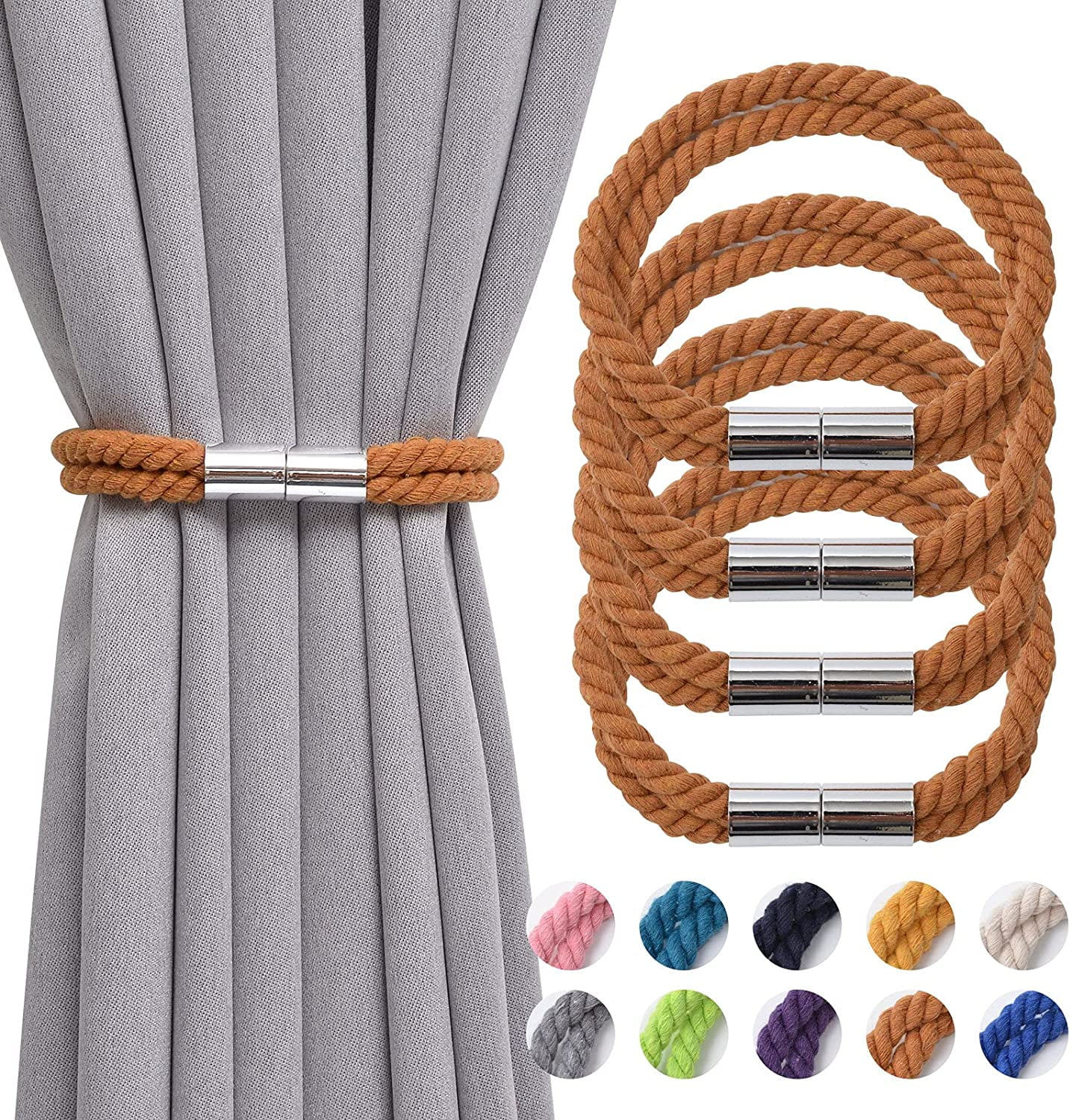 4 Pack Strong Magnetic Curtain Tiebacks Boho Home Decoration Drape Tie ...