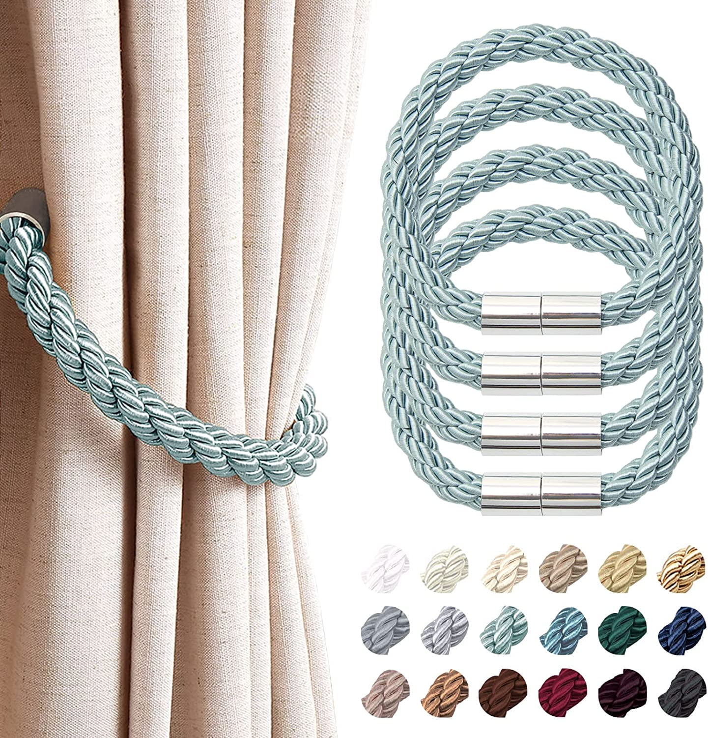 4 Pack Strong Magnetic Curtain Tiebacks Modern Simple Style Drape Tie ...