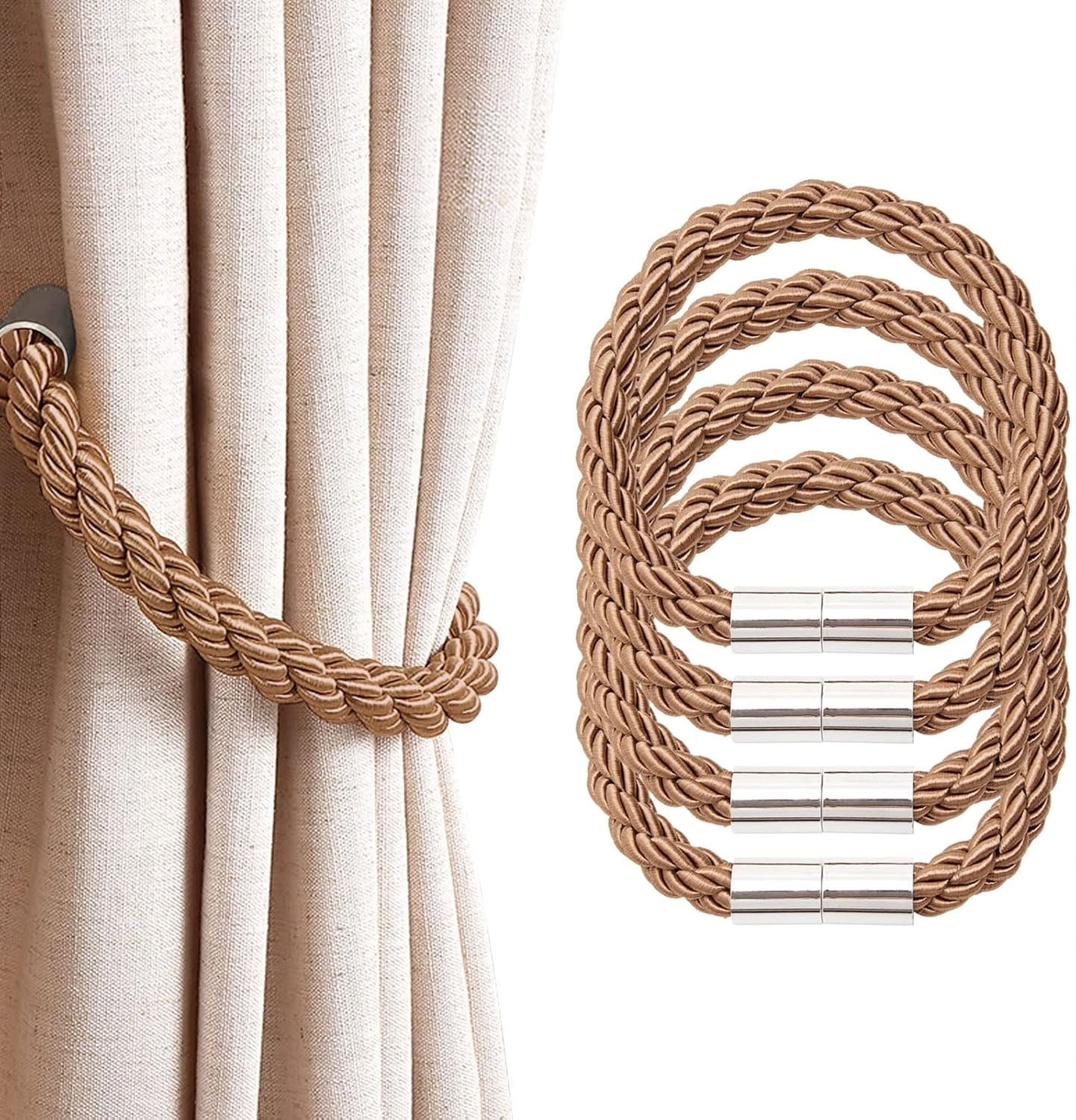 Magnetic Curtain Tiebacks 4 Pack Curtain Holdback Modern Simple Drape ...