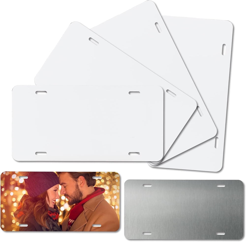 4 Pack Sublimation License Plate Blanks,Heat Thermal Transfer Sheet DIY ...