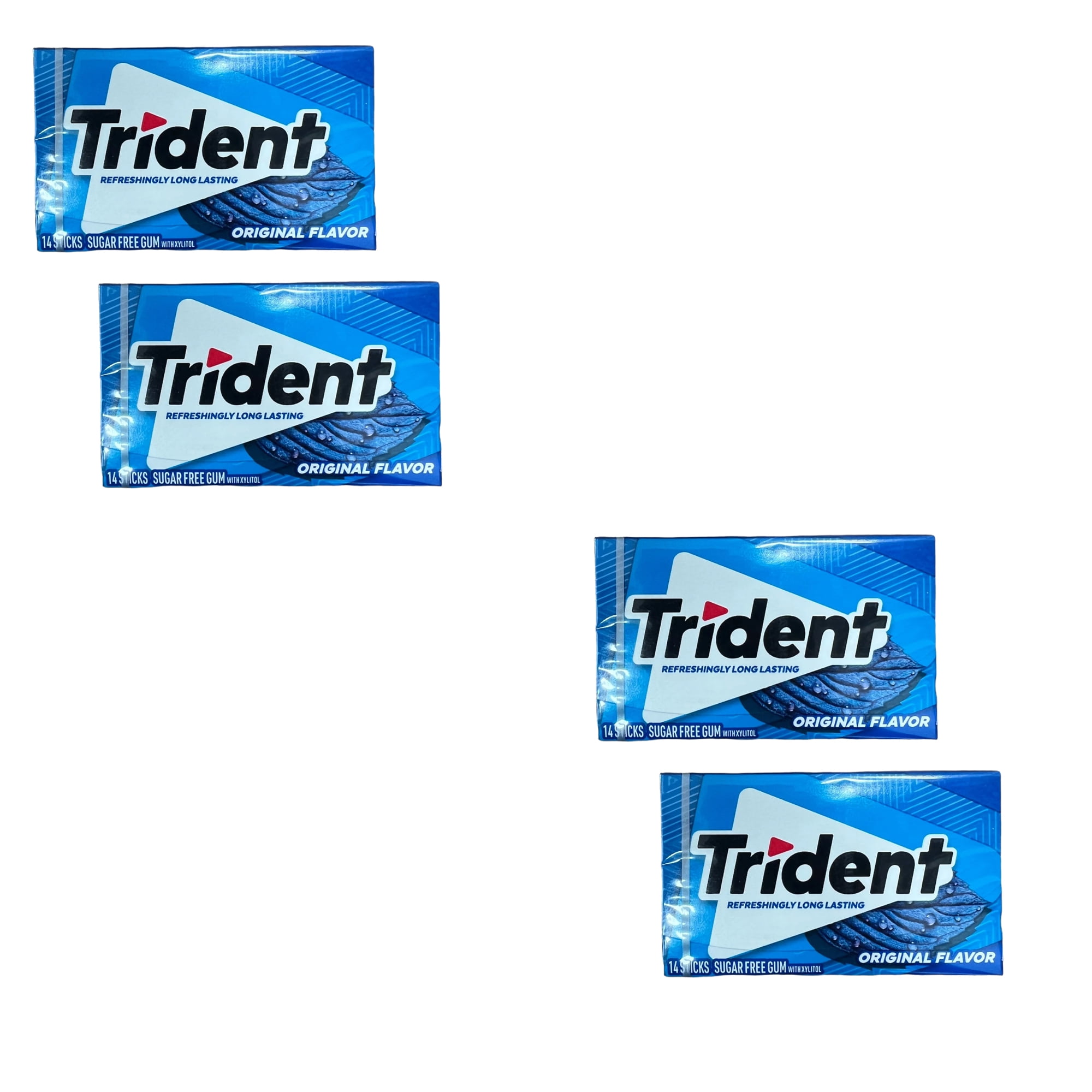 4 Pack Sugar-Free Chewing Gum | Trident Original Flavour Gum - 14 ...