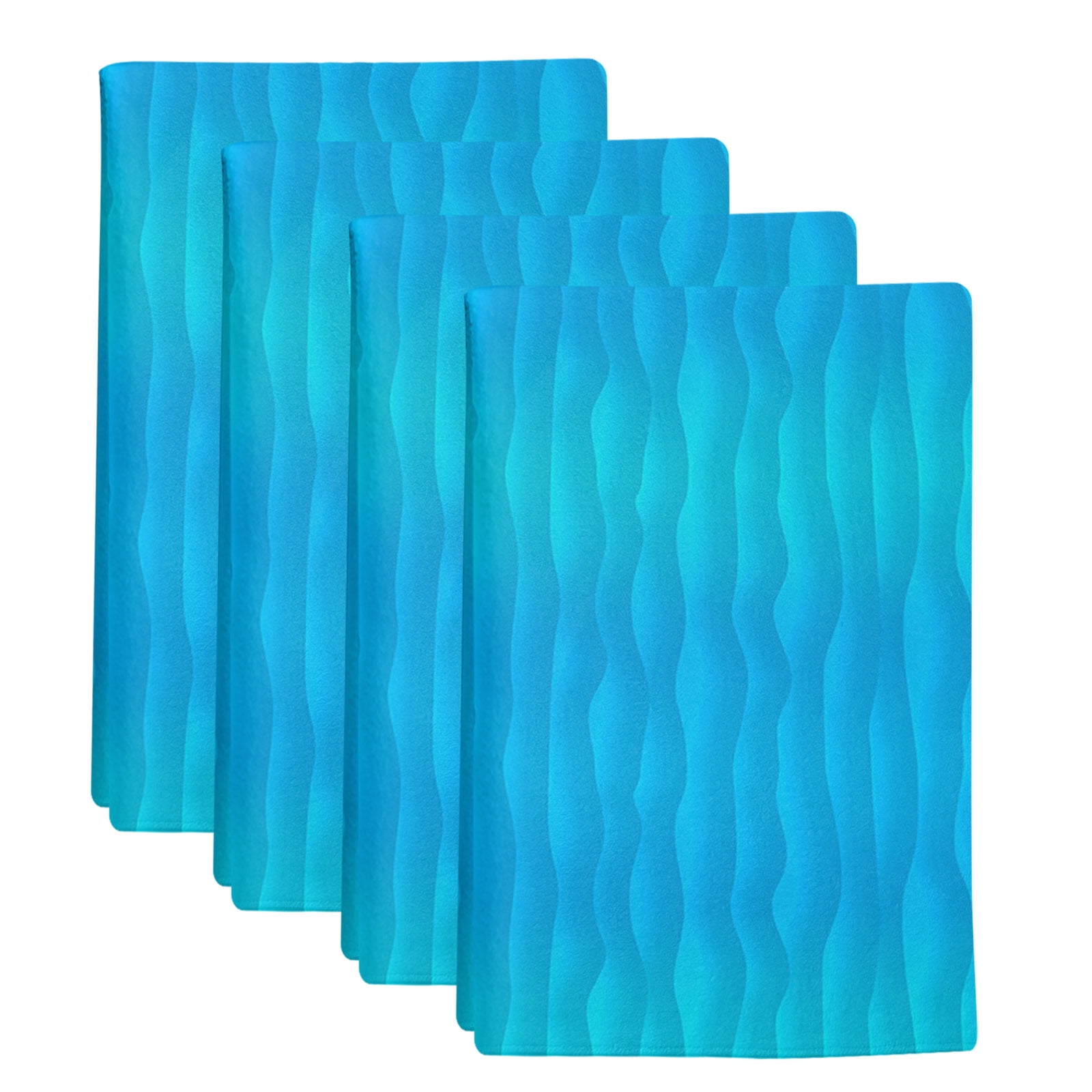 4 Pack Summer Abstract Kitchen Towels Geometric Gradient Blue Ocean ...