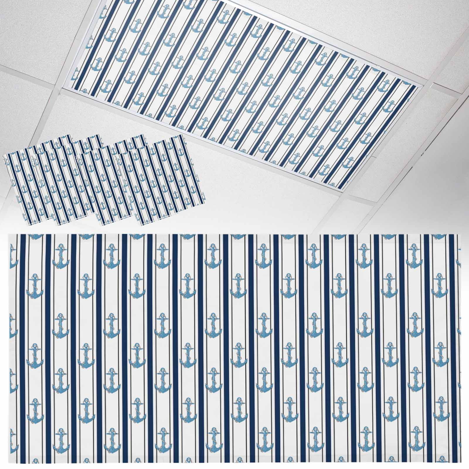 4 Pack Summer Ocean Fluorescent Light Covers for Ceiling Lights Anchor ...