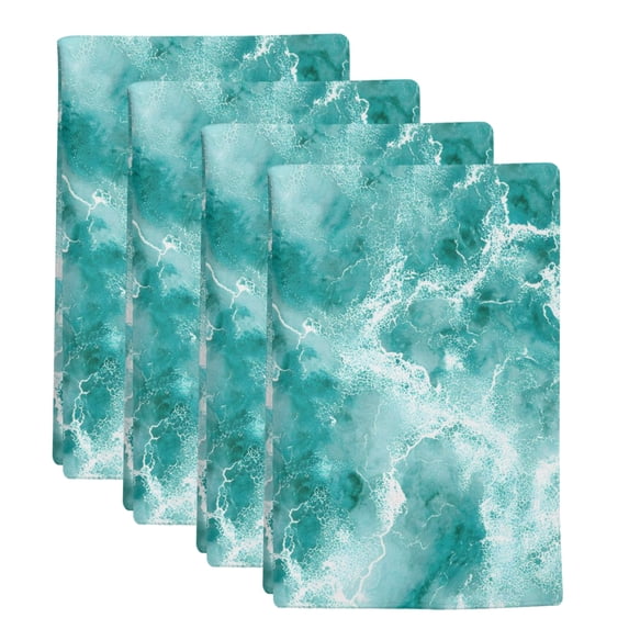 4 Pack Summer Ocean Kitchen Towels Watercolor Gradient Color Water ...