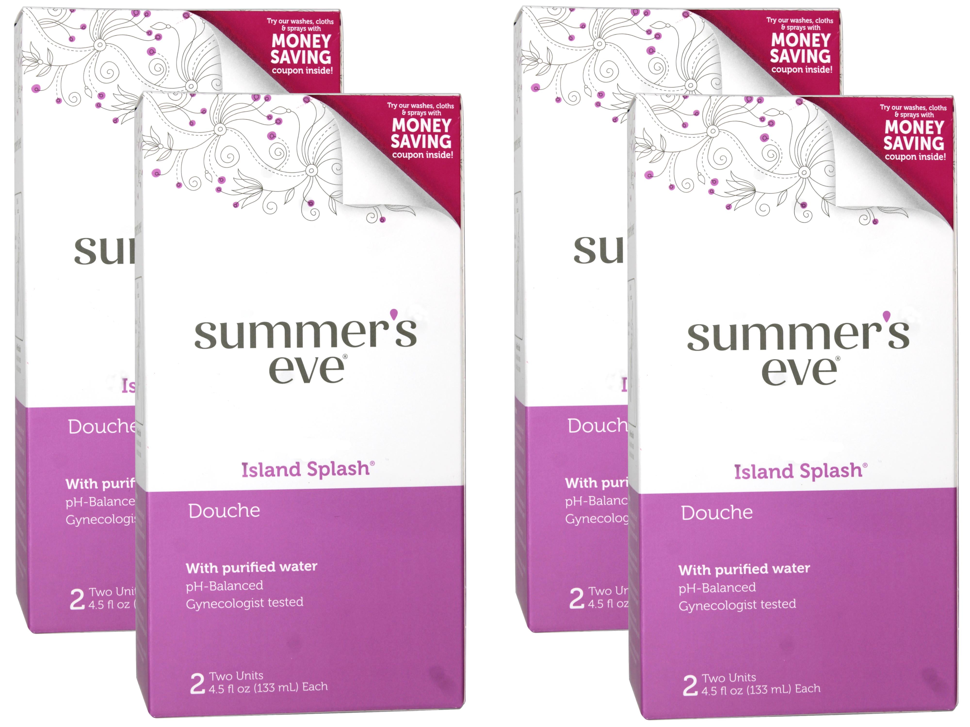 4 Pack - Summer's Eve Douche, Vaginal Douche for Women, Island Splash ...