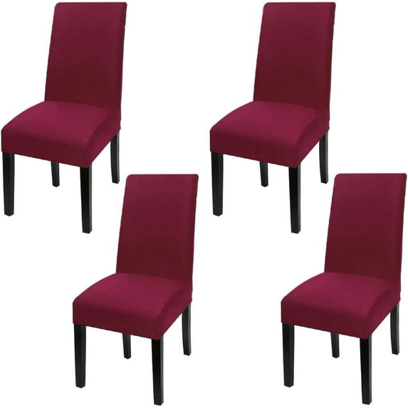 4 Pack Super Fit Stretch Removable Washable Short Dining Chair ...