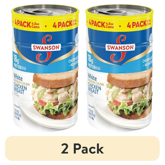 (2 pack) (4 Pack) Swanson White Premium Chunk Canned Chicken Breast in ...
