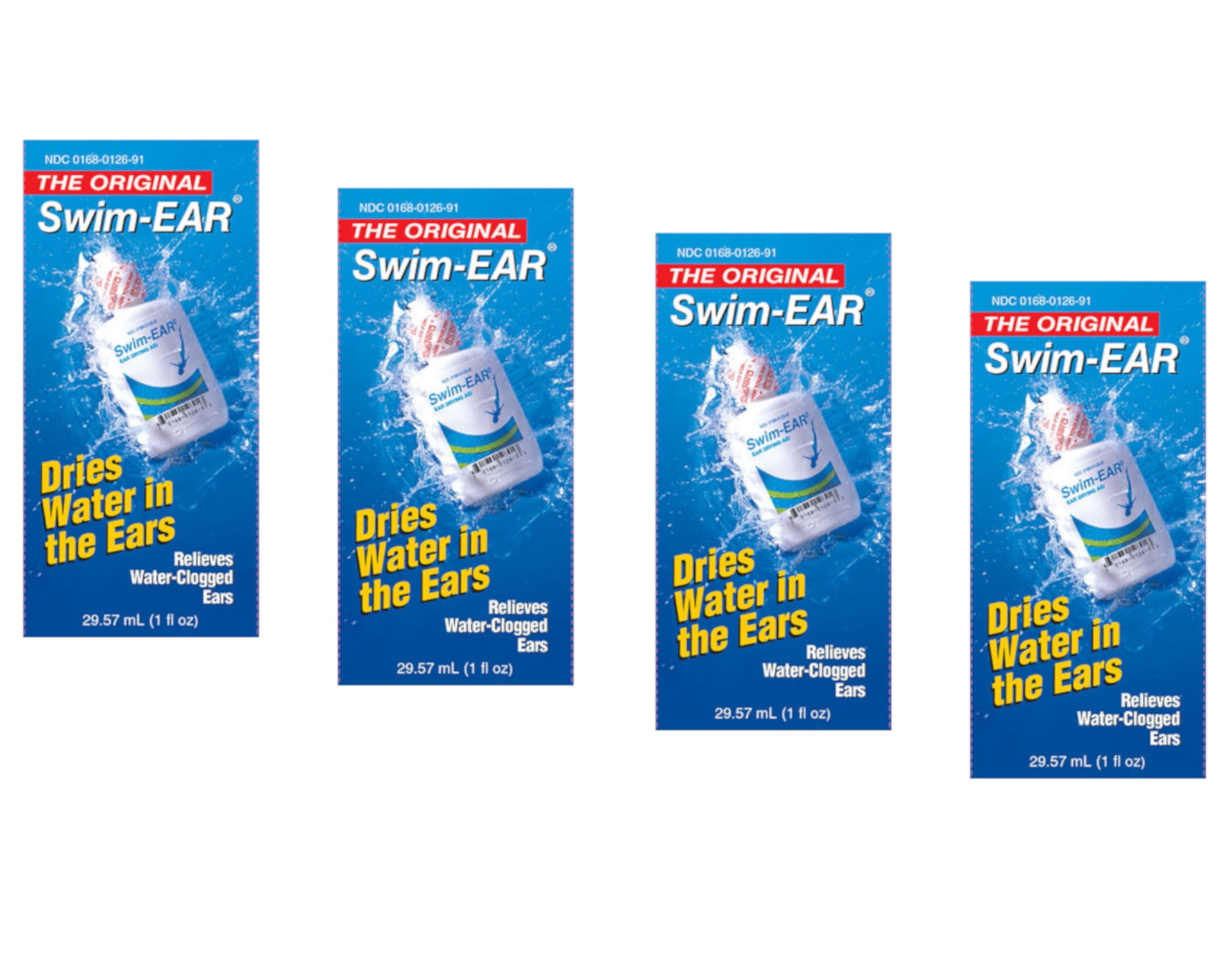 4 Pack - Swim Ear Ear-Water Drying Aid Drops 1oz Each - Walmart.com