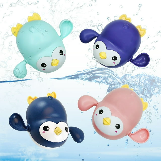 4 Pack - Windup Penguin Bath Toys, Baby Swimming Water Toy for Kids and ...