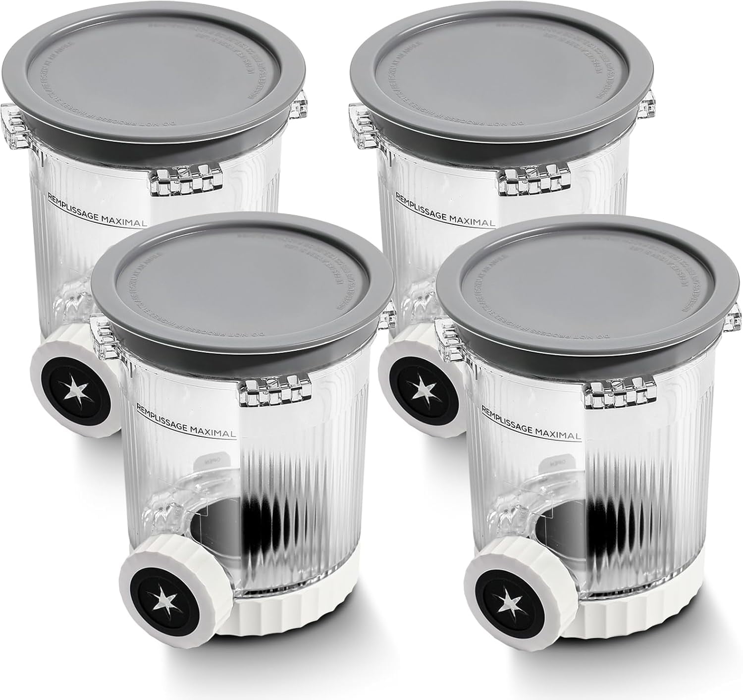 4 Pack Swirl Ice Creami Makers Pints and Lids,NC700 Makers Containers ...