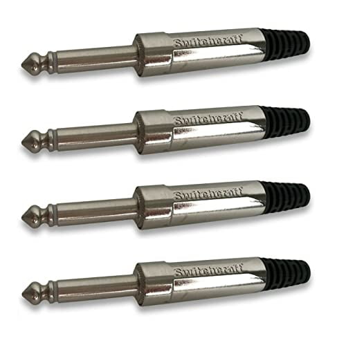 (4 Pack) Switchcraft 280F 1/4 inch 2 Conductor TS Plug with Rubber Flex Relief - Walmart.com