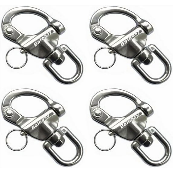 4 Pack Swivel Eye Snap Shackle, Marine Sailboat Shackles Quick Release ...