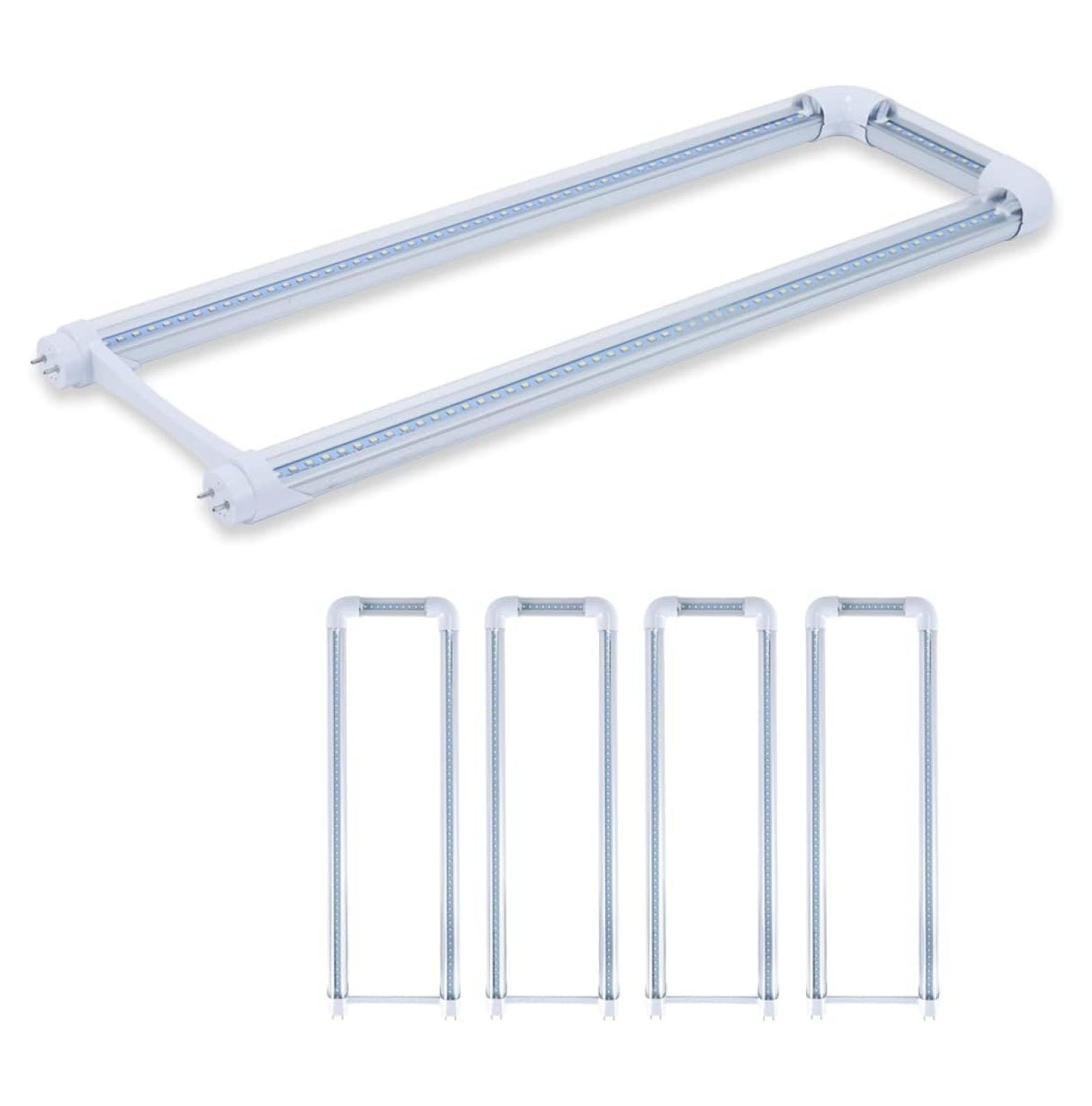4-Pack T8 U Bend LED Tube Light 2FT 24W (60W Equivalent) U Shaped Bulb ...