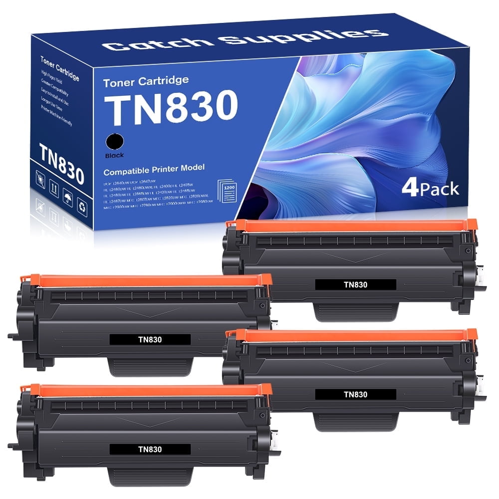4-Pack TN830 TN830XL Toner Cartridges Compatible for Brother TN 830 TN ...