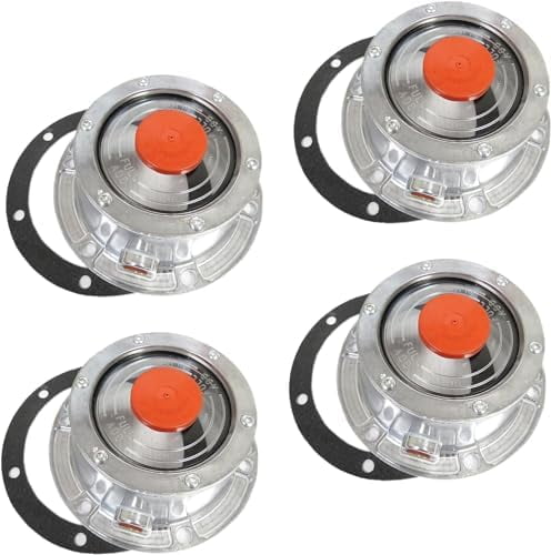 4 Pack of TORQUE Hubcap 3434009 Aluminum Hub Cap for Trailer Axle with ...