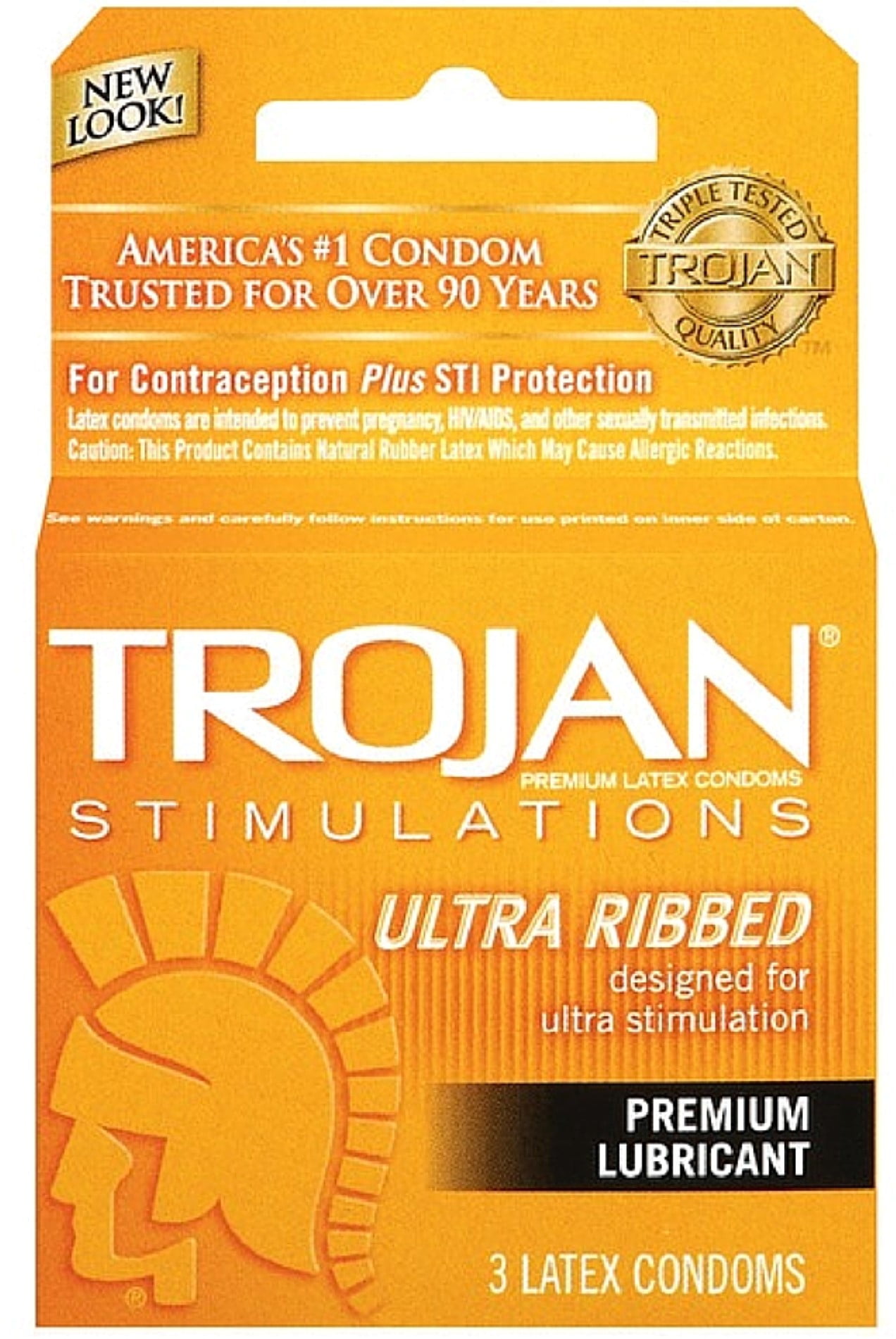 4 Pack - TROJAN Stimulations Ultra Ribbed Premium Lubricant Condoms 3 ...
