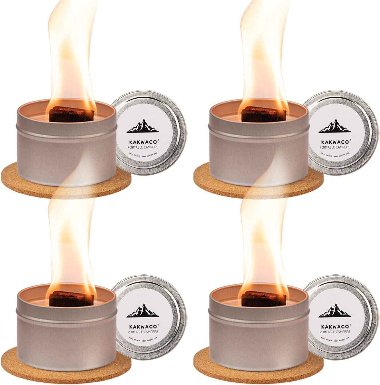 4 Pack Tabletop Portable Campfire Mini Fire Pit for Camping S'Mores ...