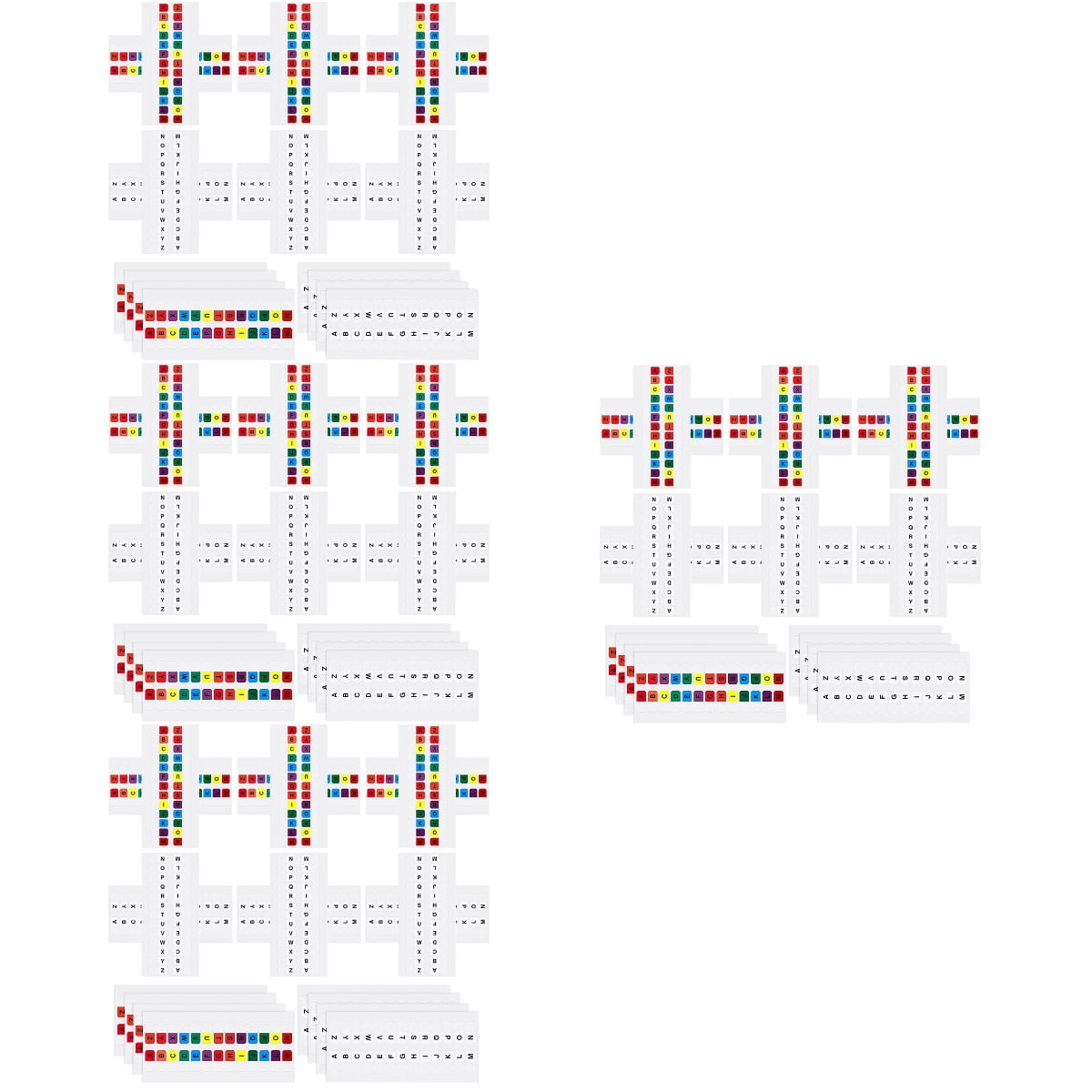 4 Pack Tabs for Small Note Book Alphabet Index Sticker Student ...