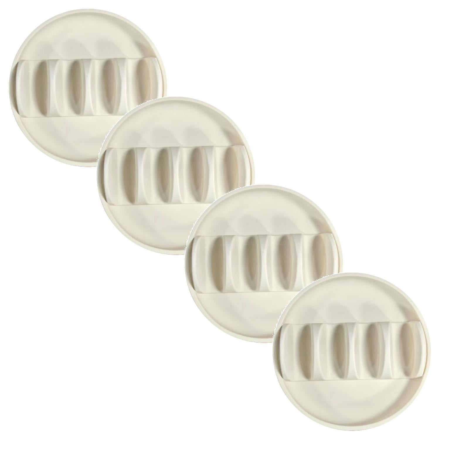 4 Pack Taco Holder Plates With Dividers With Sides Round Silicone ...