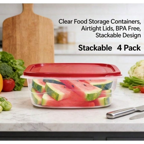 4-Pack TakeAlongs Food Storage Containers，11.7 Cup Leakproof For Meal ...