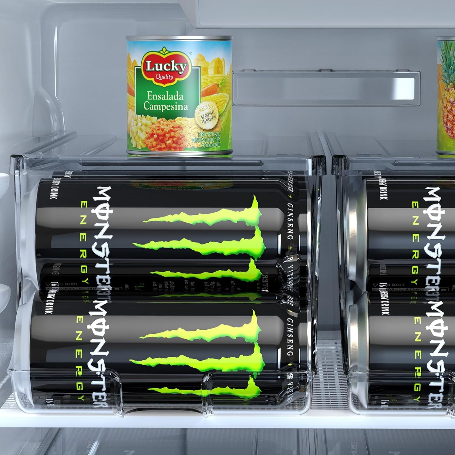 4 Pack Tall Skinny Can Organizer for Refrigerator, Stackable Large Soda ...