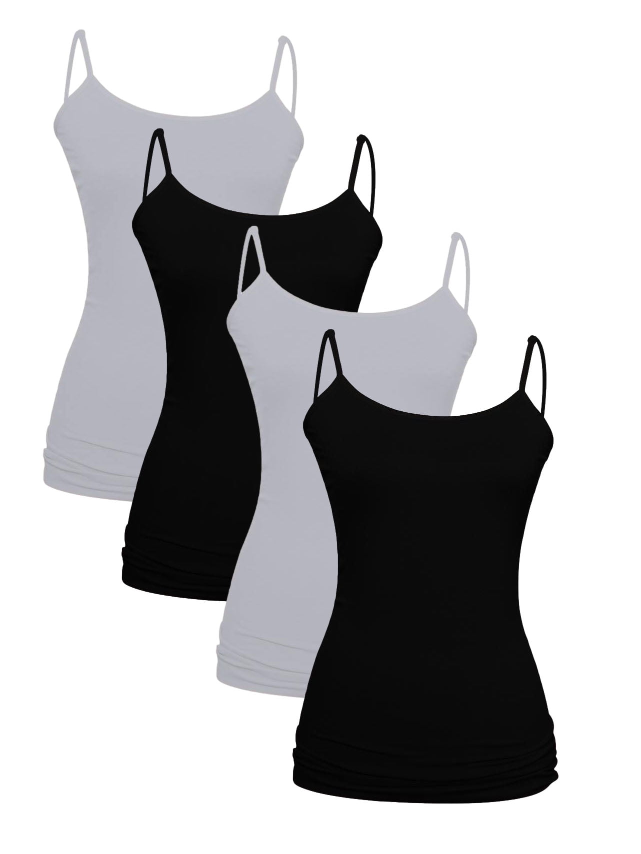 4 Pack Tank Top For Women - Essential Seamless Scoop Neck Camisole ...