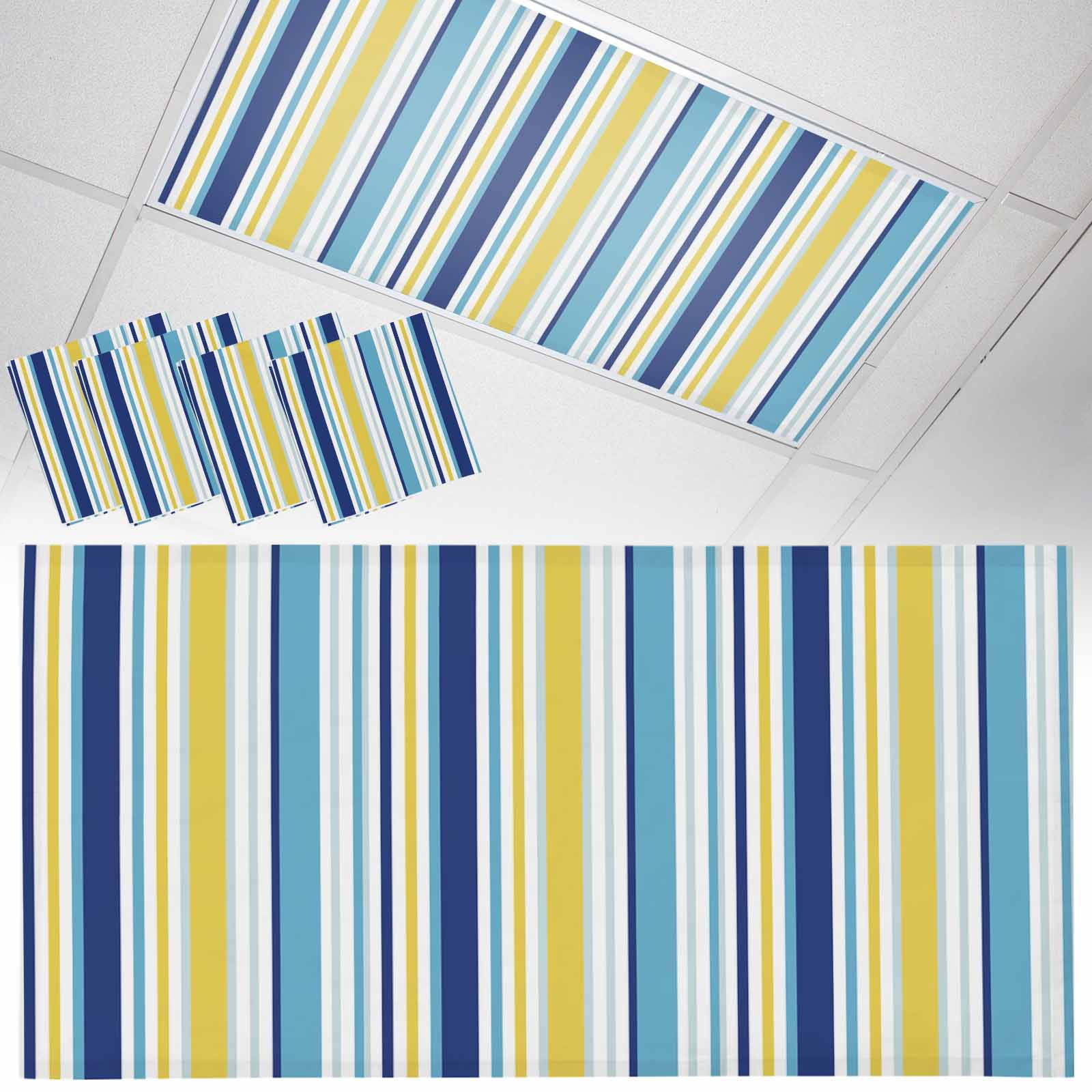 4 Pack Teal Blue Fluorescent Light Covers for Ceiling Lights Yellow ...