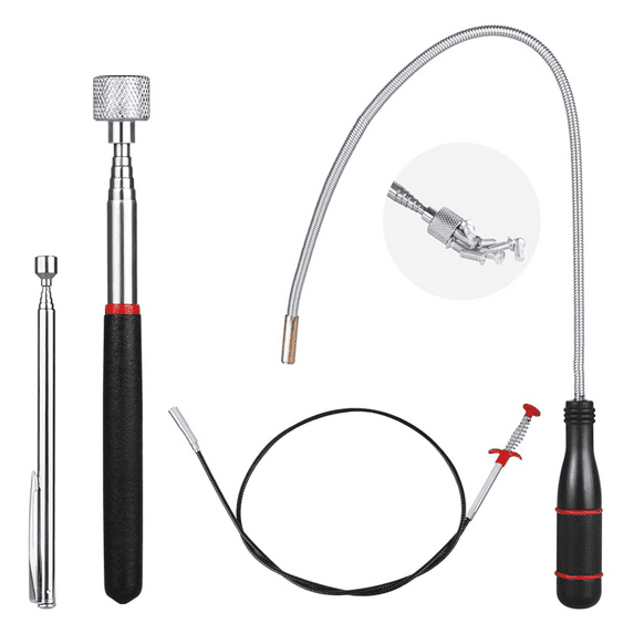 4 Pack Telescoping Magnet Pick-Up Tool Set, Extendable Magnetic Pickup 1-15 LB & 23inc pwm25 ...