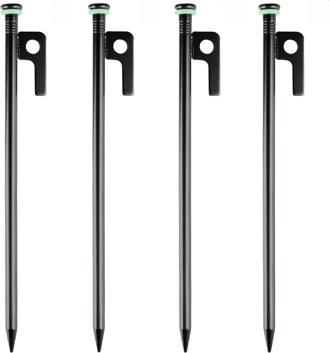 4 Pack Tent Stakes Heavy Duty Metal Tent Pegs with 10in Steel Tent ...