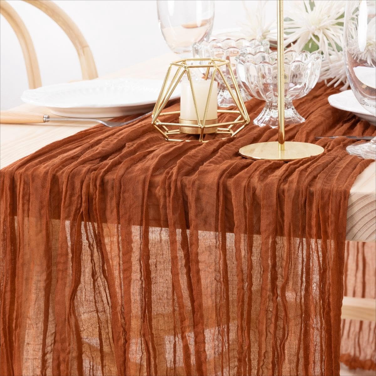4 Pack Terracotta Table Runner Cheesecloth Boho Cheese Cloth Gauze 160 ...