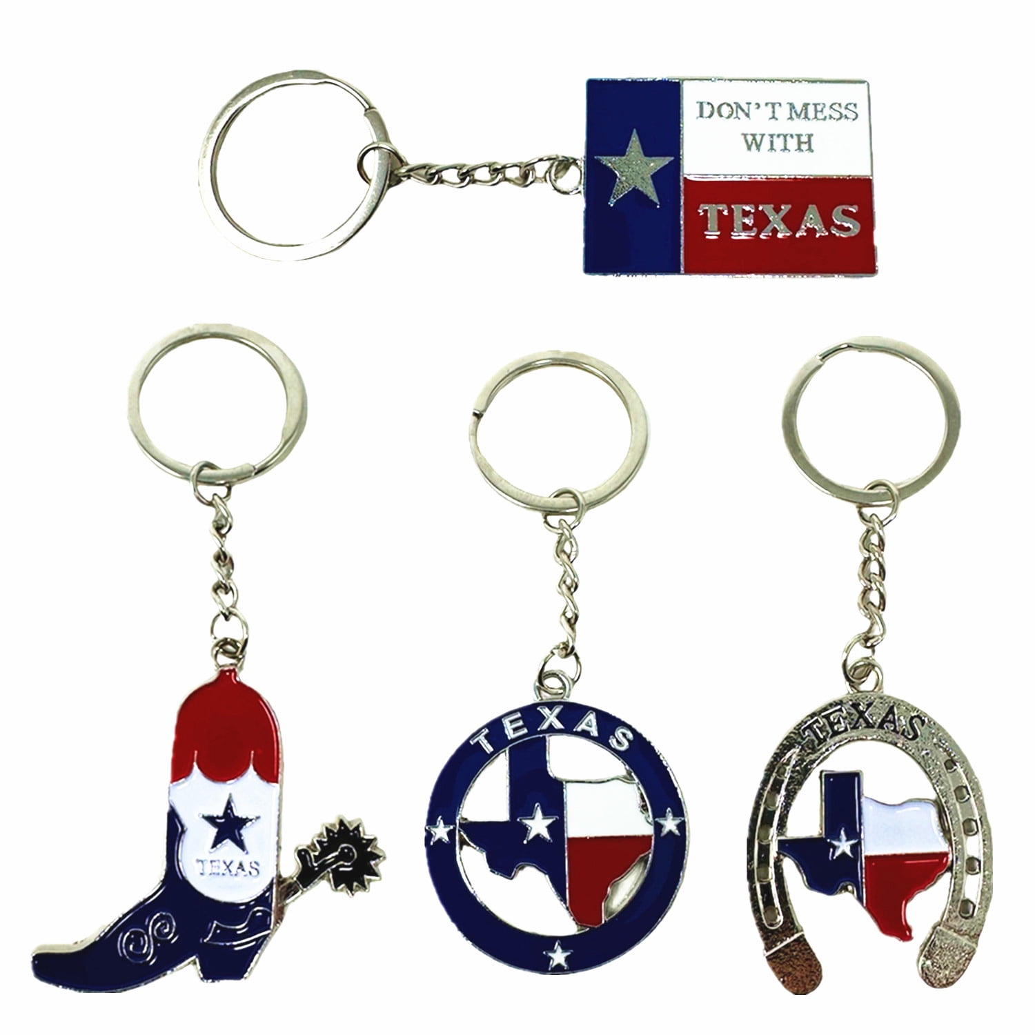 4 Pack Texas Keychain Texas Bundle Souvenir Metal Keychains Texas State ...