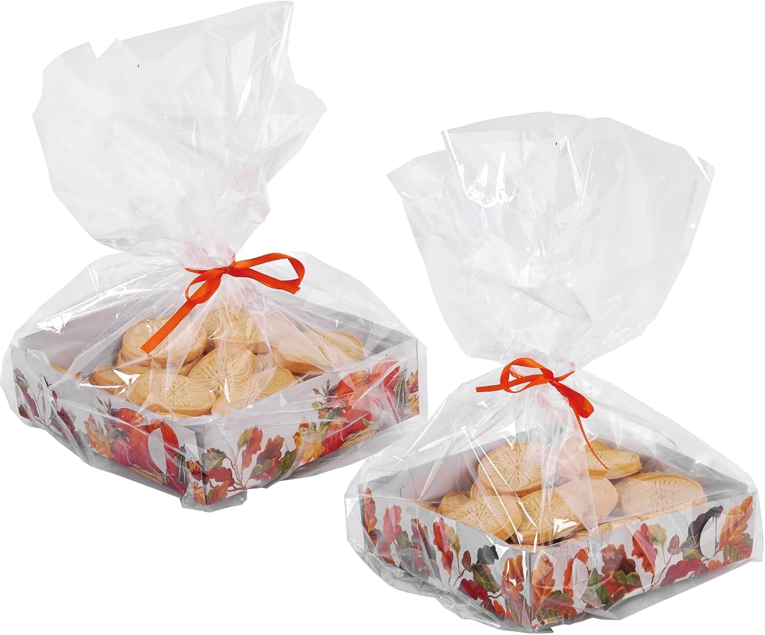 4 Pack Thanksgiving Cookie Tray Gift Baskets, 8" x 8" x 2.25", Fall ...