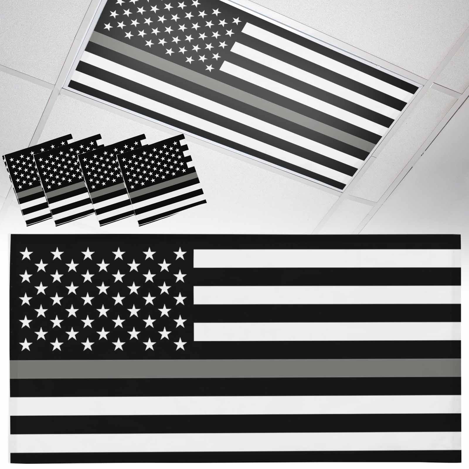 4 Pack Thin Gray Fluorescent Light Covers for Ceiling Lights Line Law ...