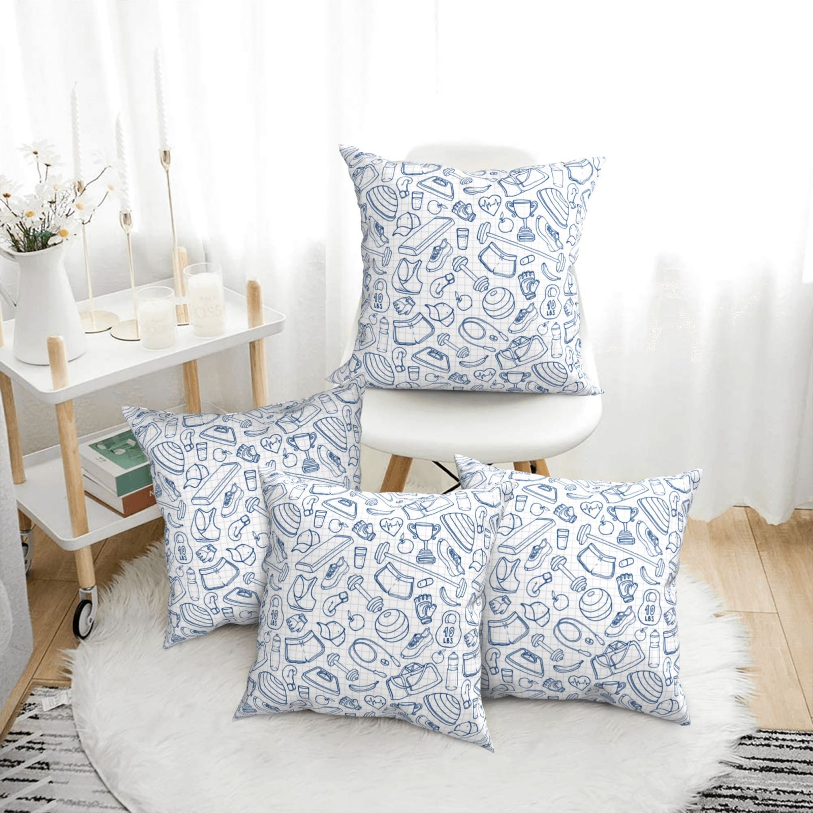 4 Pack Throw Pillow Covers - Fitness guru Breathable Pillow Cases ...