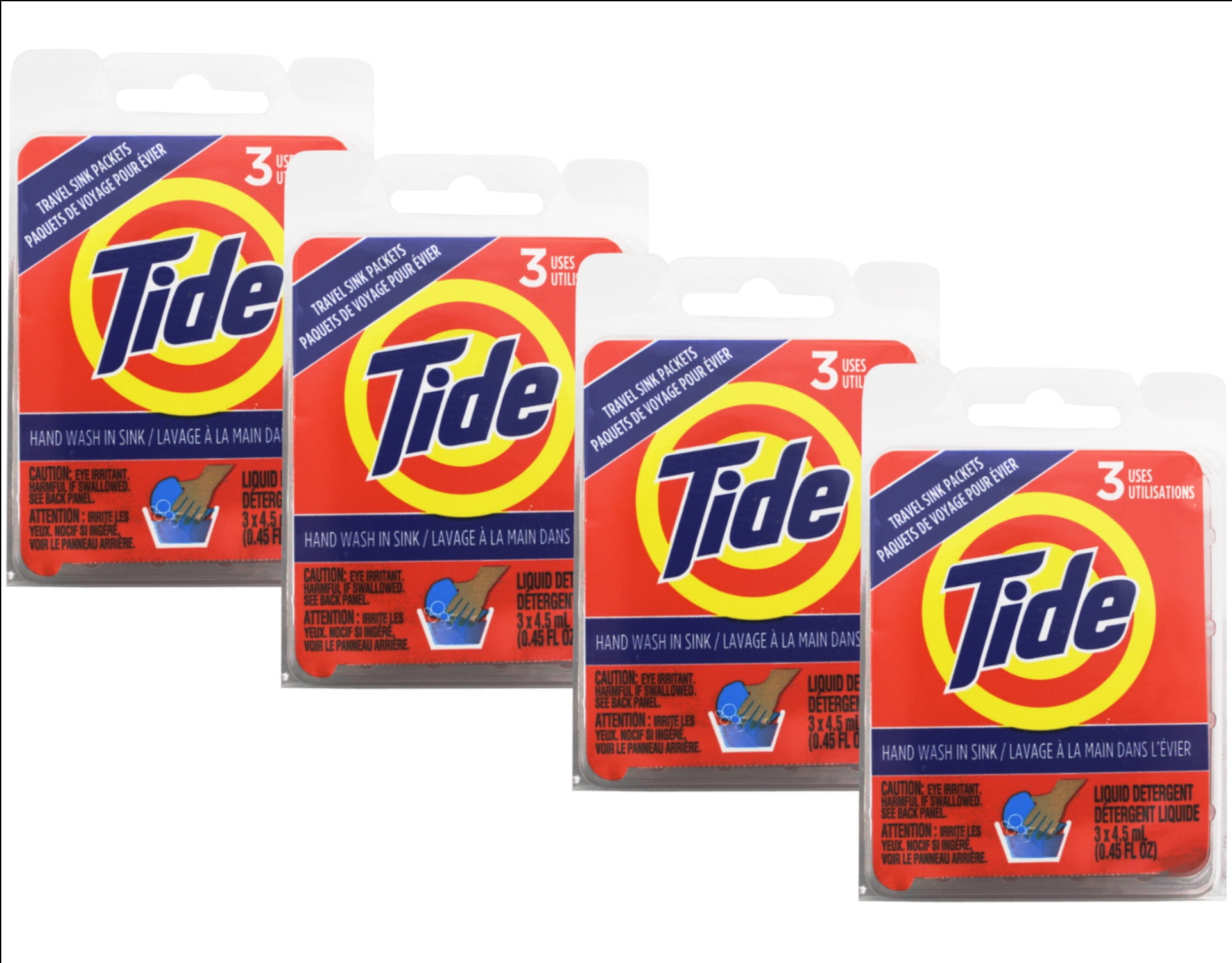 Tide Travel Laundry Soap Packets, Compact Liquid Detergent, 3x4.5 fl oz ...