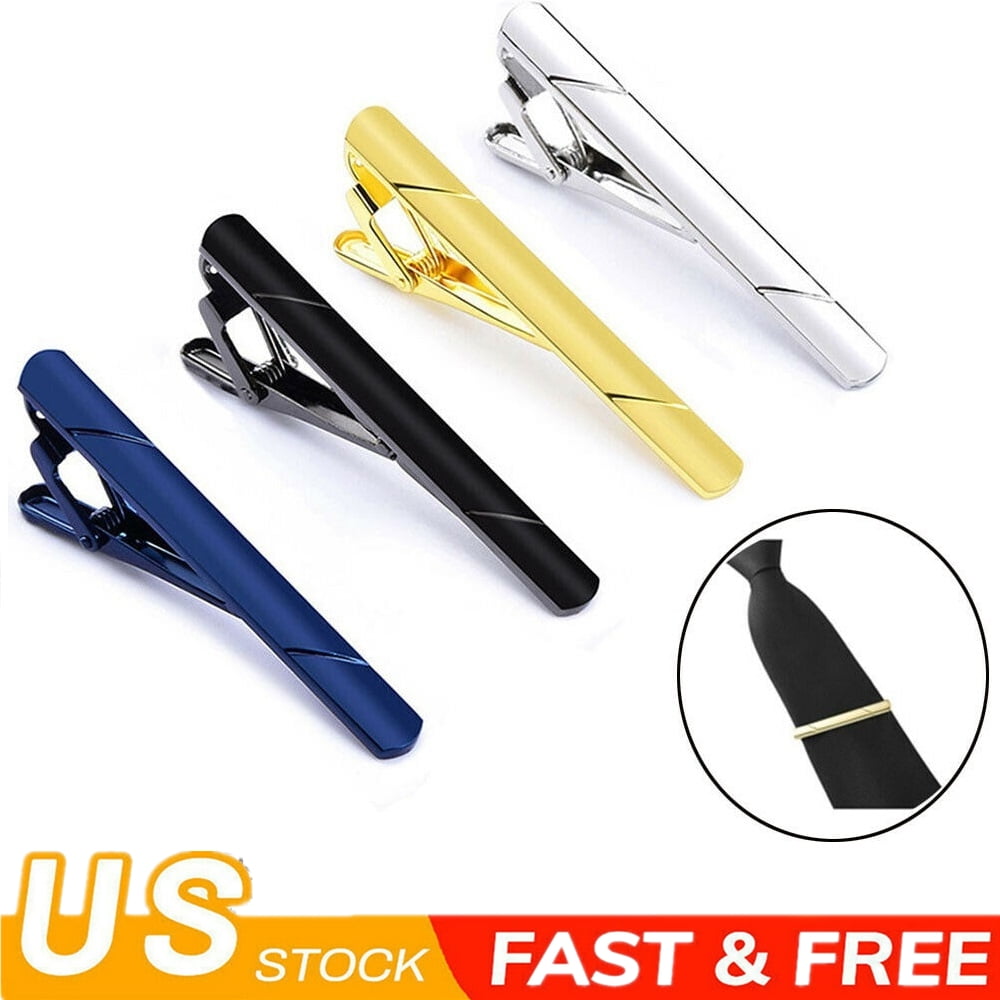 4 Pack Tie Clips For Men Tie Bar Clip Set For Regular Ties Necktie