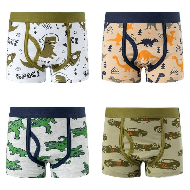 4 Pack Toddler Little Boys Casual Boxers Briefs Panties Kids Cotton ...