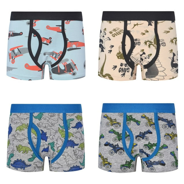 4 Pack Toddler Little Boys Casual Boxers Briefs Panties Kids Cotton ...