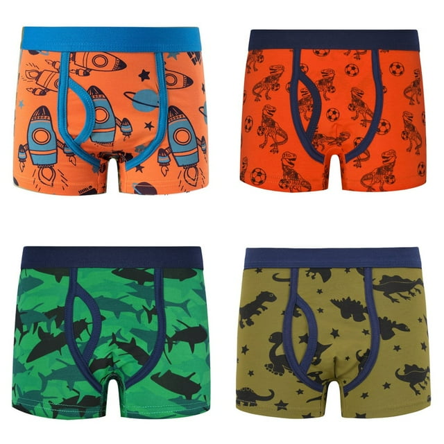 4 Pack Toddler Little Boys Casual Boxers Briefs Panties Kids Cotton ...
