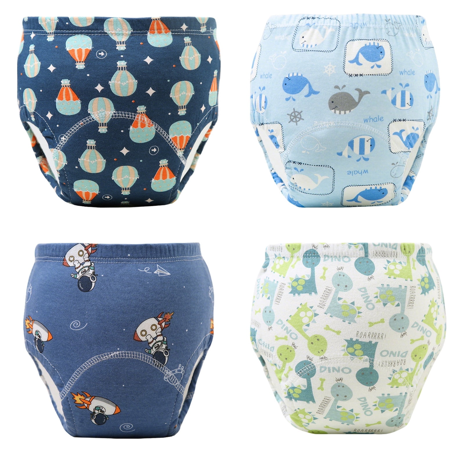 4 Pack Toddler Potty Training Pants - Washable Cotton Soft Absorbent ...