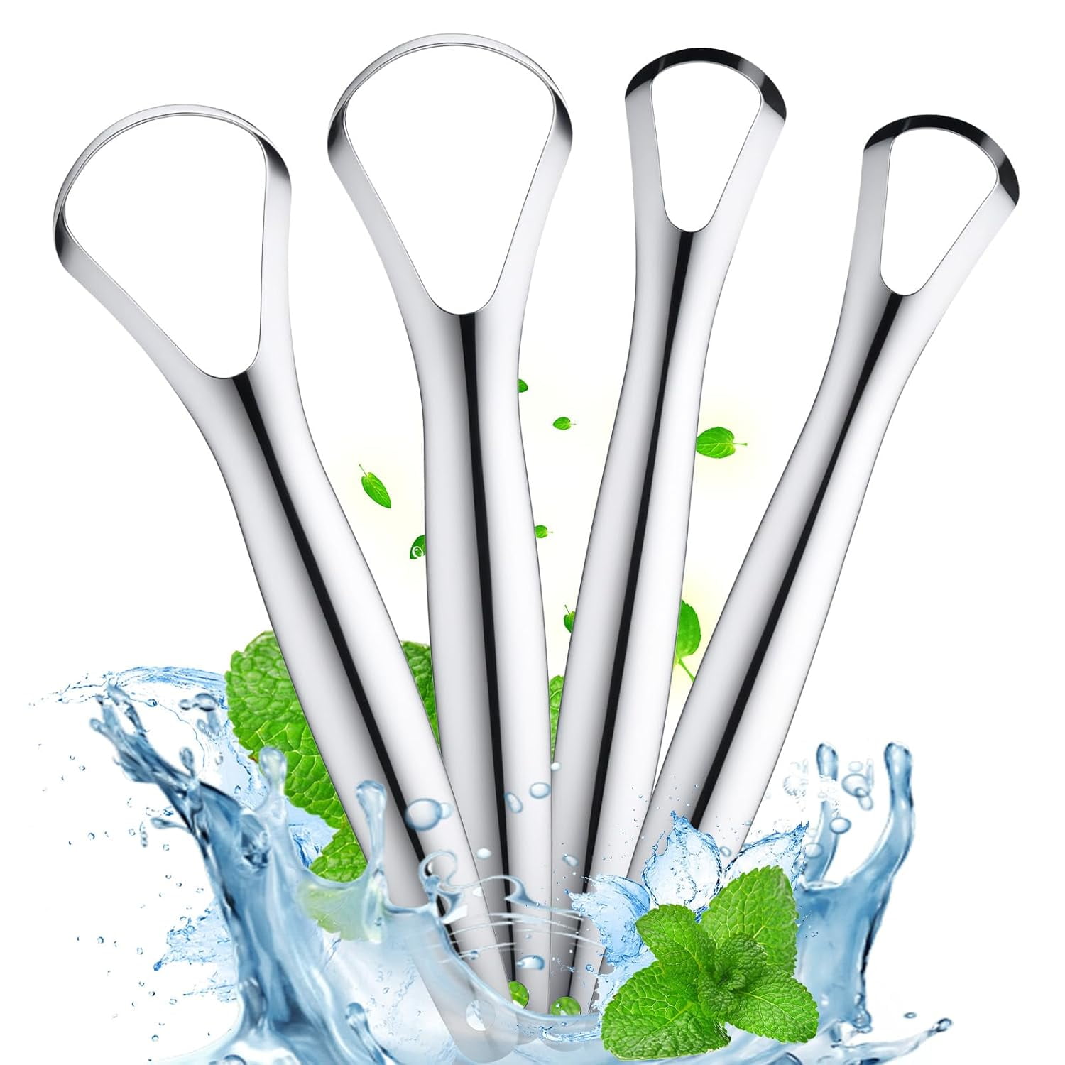 4 Pack Tongue Scraper, Scraper for Adults and kids, Metal Cleaner ...