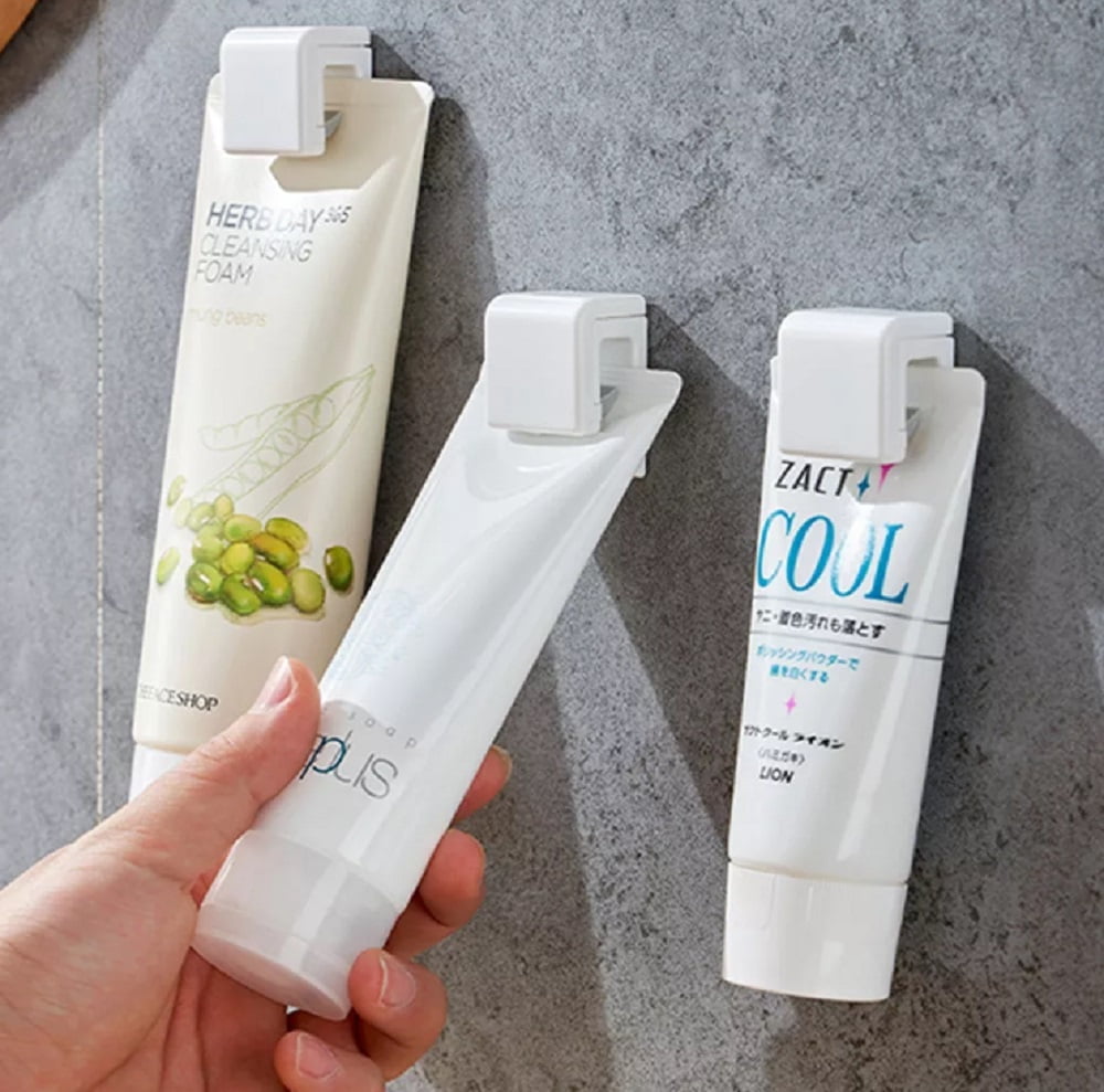 4-Pack Toothpaste Clip Holder Set – Space-Saving Bathroom Hanging Racks ...
