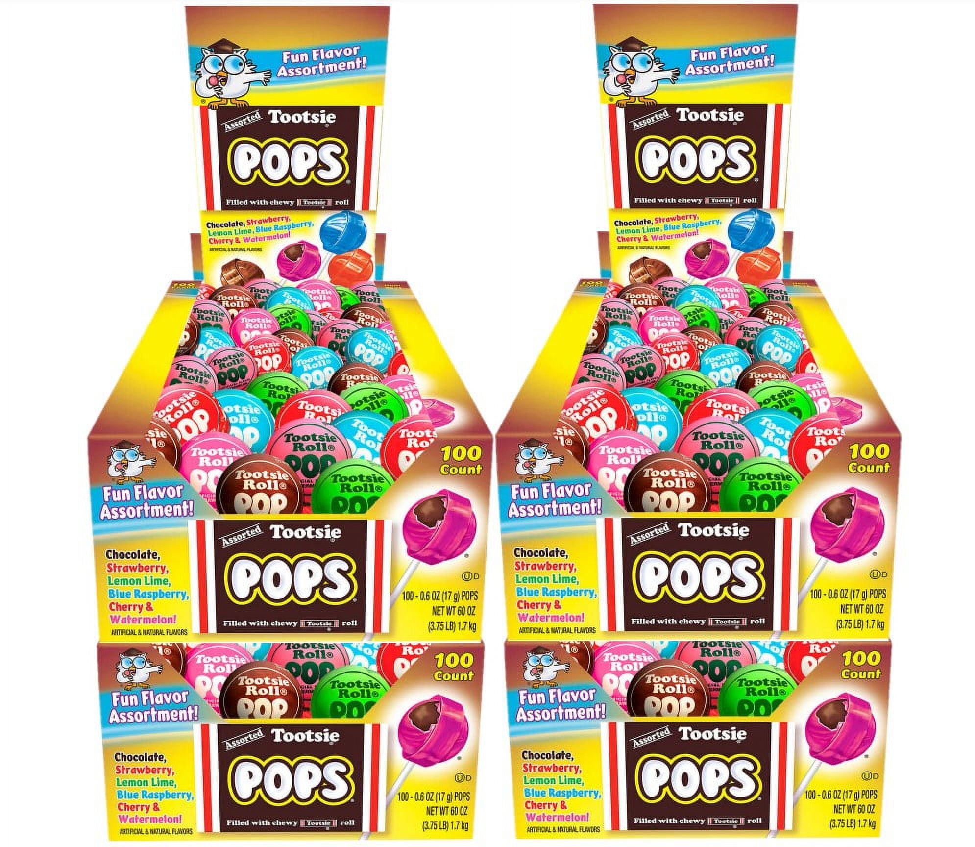 4 Pack | Tootsie Pops, Fun Flavor, 0.6 oz, Assorted, 100 Count ...